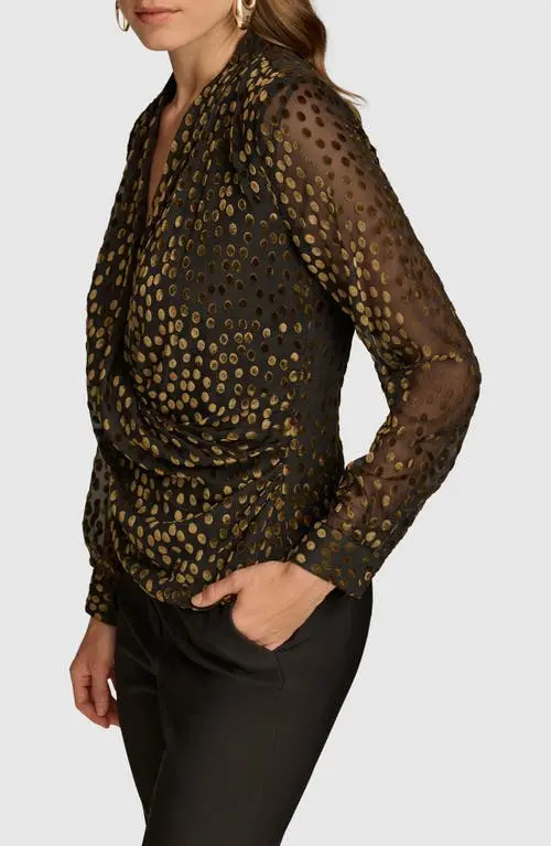 Donna Karan New York Burnout Velvet Dot Top