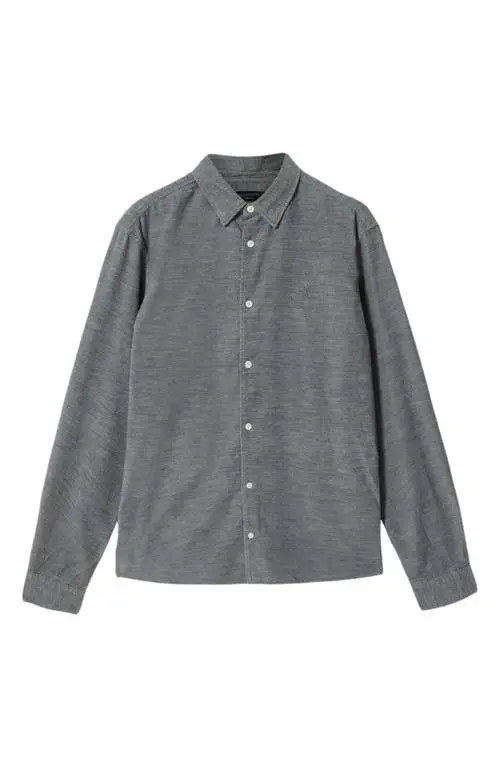 ALLSAINTS Lorella Rib Cotton Button-up Shirt - Light Grey