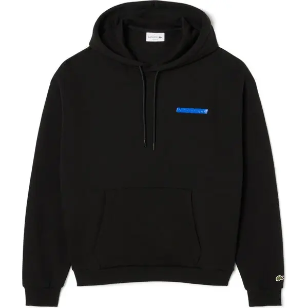 Lacoste Graphic Hoodie Sweatshirt - Black