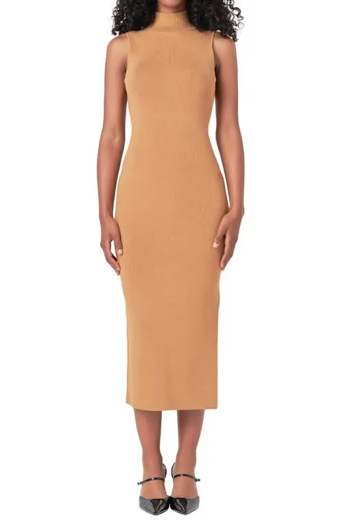 Endless Rose Metallic Body-con Midi Dress
