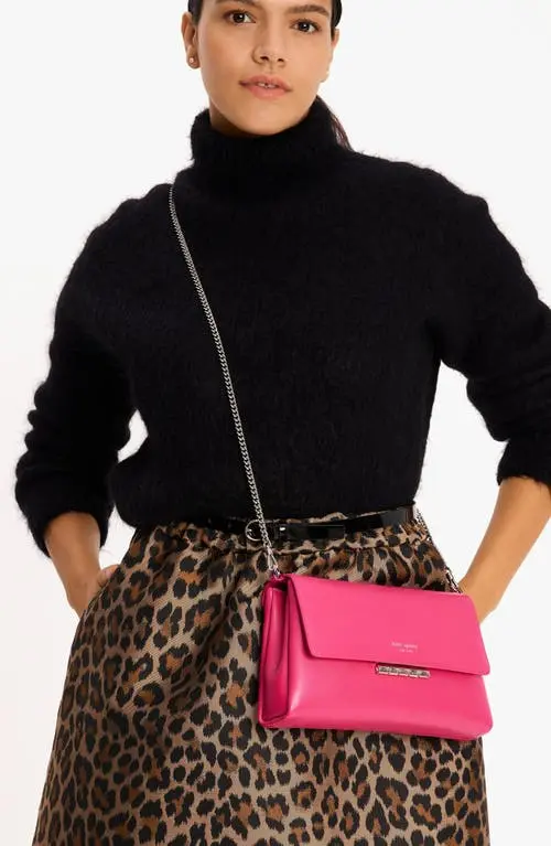 Kate Spade New York Grace Embellished Lock Leather Crossbody Bag