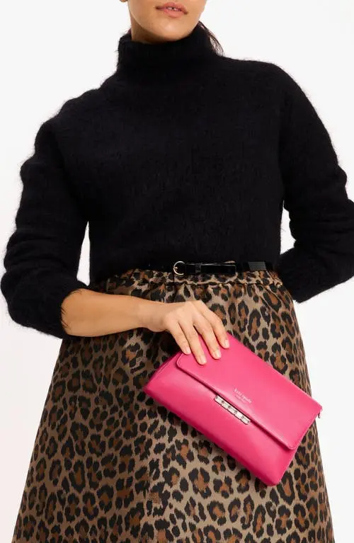 Kate Spade New York Grace Embellished Lock Leather Crossbody Bag