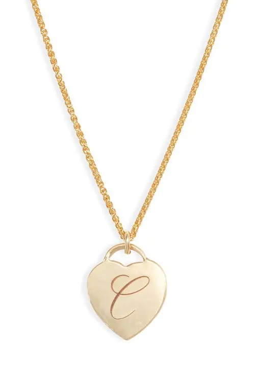 SET & STONES Alice Initial Heart Pendant Necklace - Gold / C