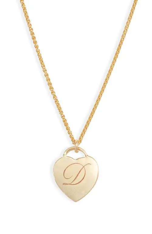 SET & STONES Alice Initial Heart Pendant Necklace - Gold / D
