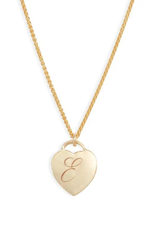 SET & STONES Alice Initial Heart Pendant Necklace - Gold / E