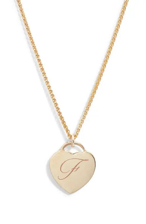 SET & STONES Alice Initial Heart Pendant Necklace - Gold / F