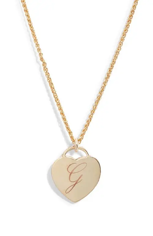 SET & STONES Alice Initial Heart Pendant Necklace - Gold / G