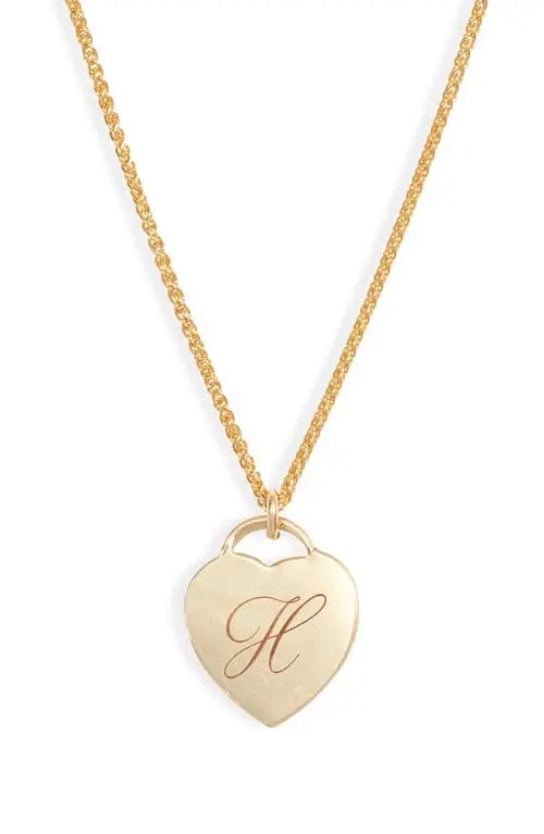 SET & STONES Alice Initial Heart Pendant Necklace - Gold / H