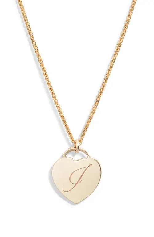 SET & STONES Alice Initial Heart Pendant Necklace - Gold / I