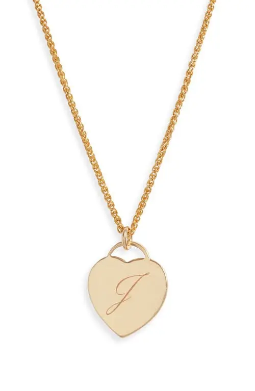 SET & STONES Alice Initial Heart Pendant Necklace - Gold / J