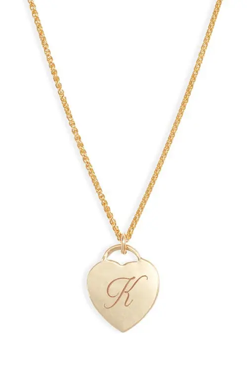 SET & STONES Alice Initial Heart Pendant Necklace - Gold / K