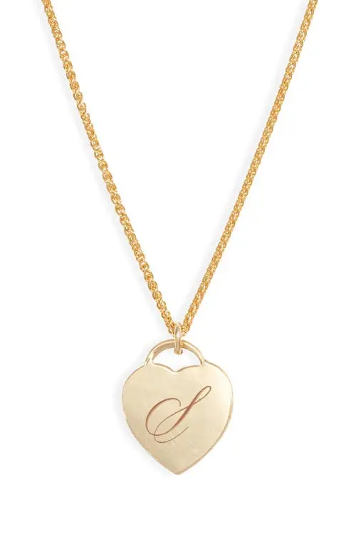 SET & STONES Alice Initial Heart Pendant Necklace - Gold / S