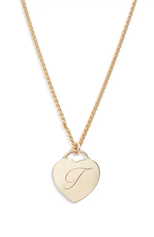 SET & STONES Alice Initial Heart Pendant Necklace - Gold / T