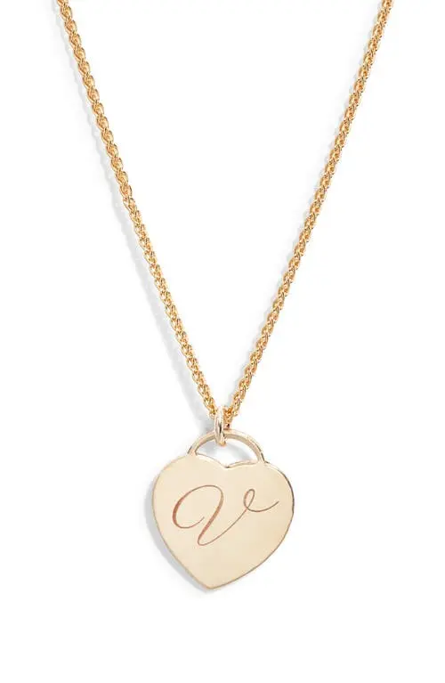 SET & STONES Alice Initial Heart Pendant Necklace - Gold / V
