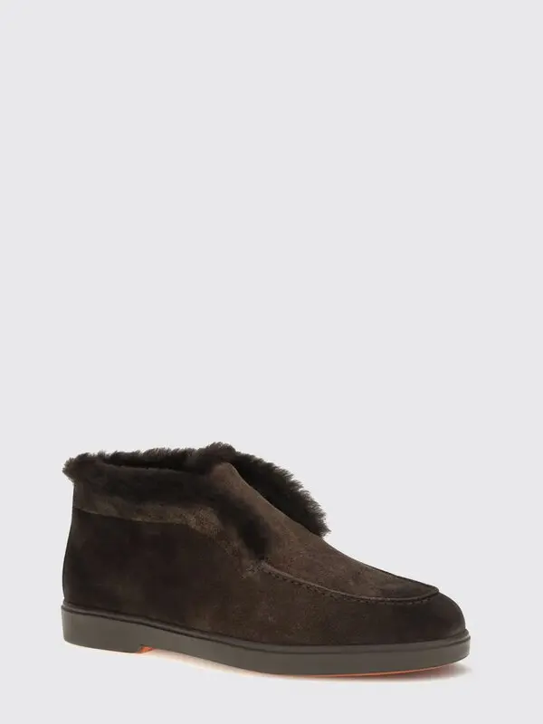 Santoni Shearling Lined Boots - Brown