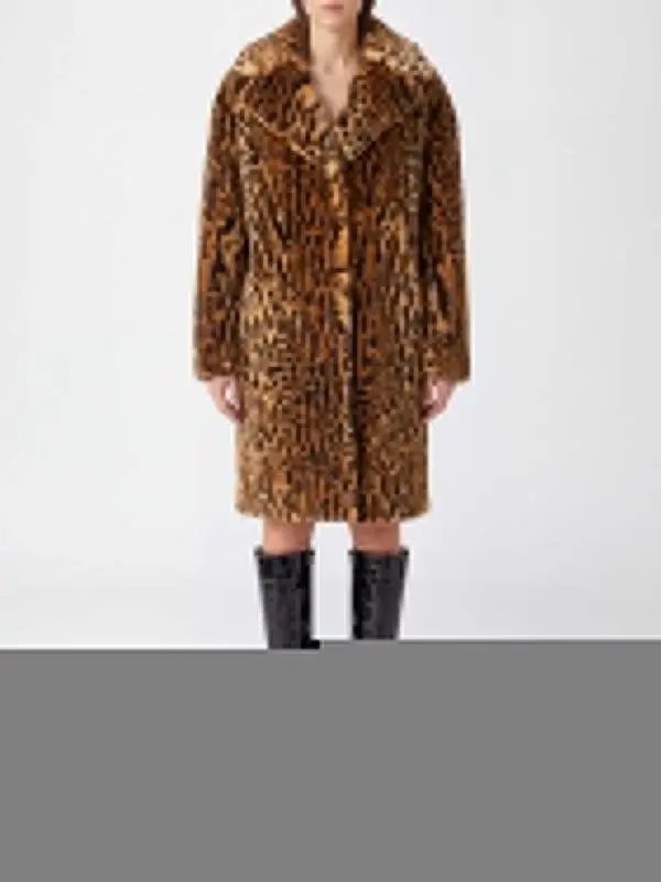 STAND STUDIO Fur Coat - Brown
