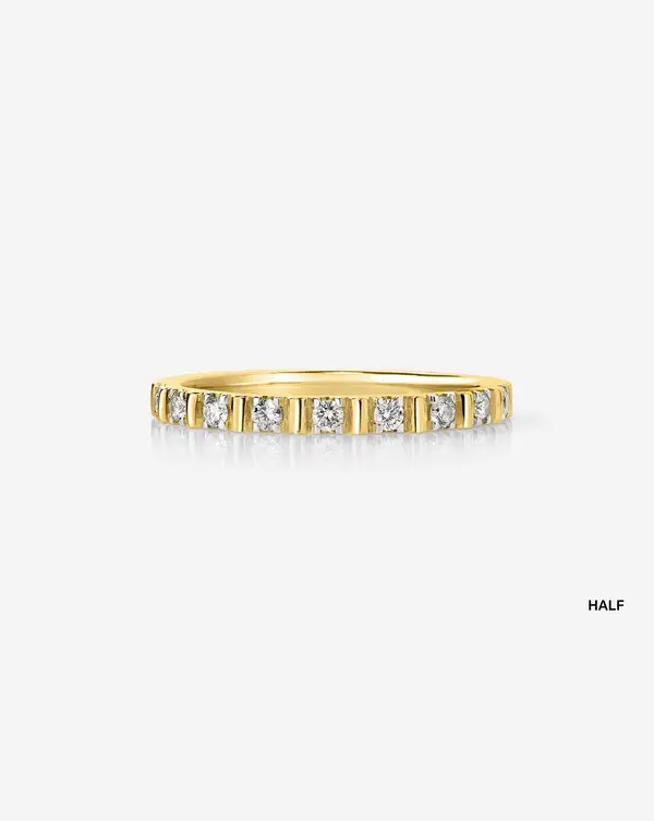 Ring Concierge Fluted Diamond Band In 14k Yellow Gold - One-color