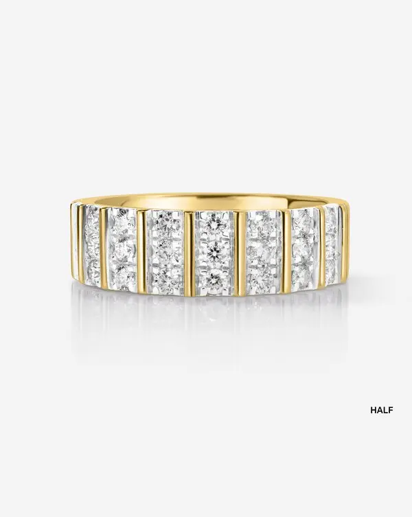 Ring Concierge 14k White Gold Three Row Diamond Eternity Ring - One-color