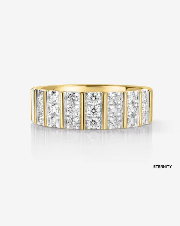 Ring Concierge Three Row Fluted Diamond Eternity Ring - One-color