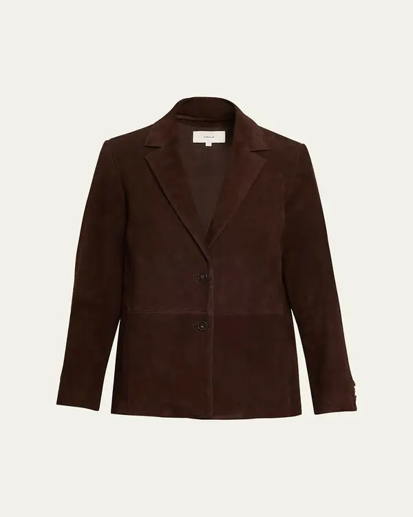 Vince Single-breasted Suede Blazer - Choc