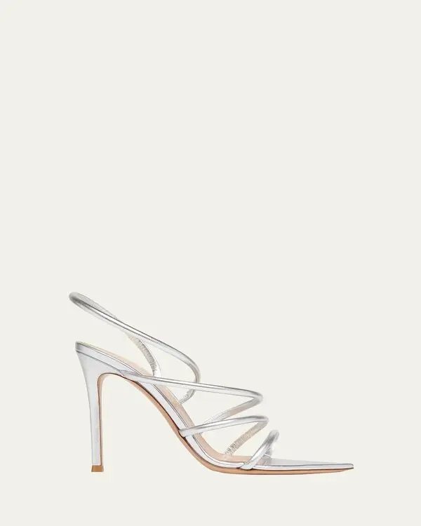 GIANVITO ROSSI Metallic Strappy Sandals
