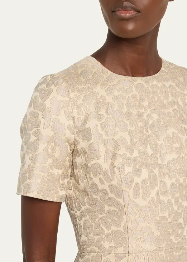 Adam Lippes Evangeline Leopard Jacquard Midi Dress