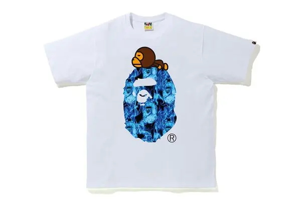 A BATHING APE Flame Milo On Big Ape T-shirt