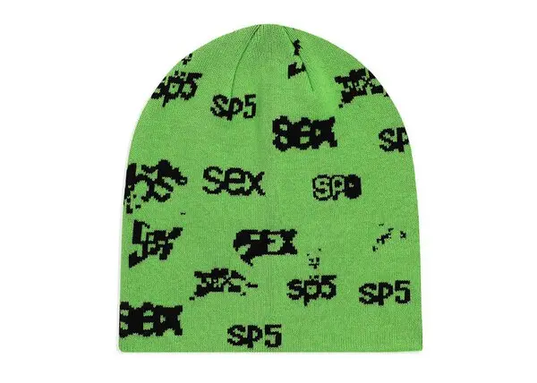 SP5DER Printed Beanie - Slime Green