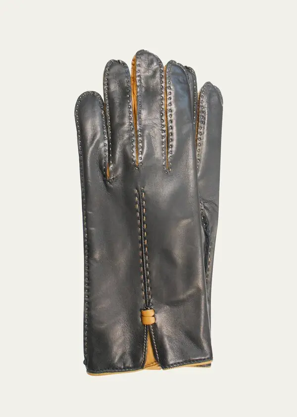 GUANTI GIGLIO FIORENTINO Two-tone Napa Leather Gloves