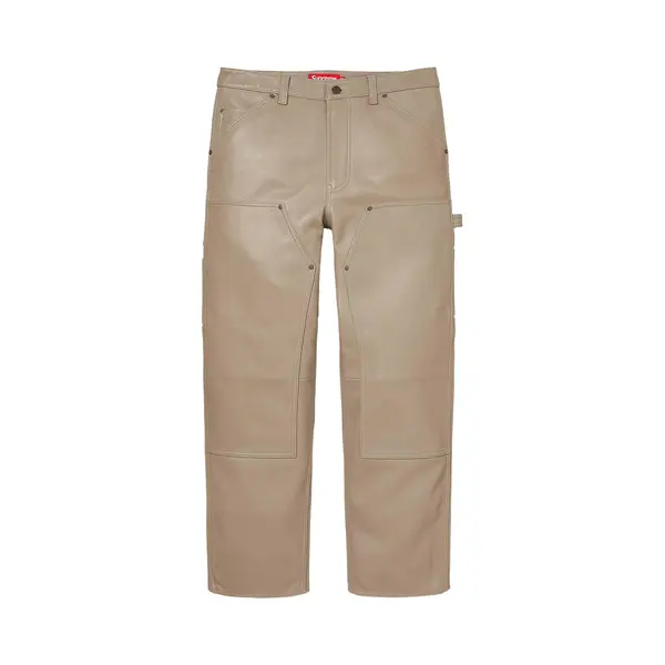 Supreme Leather Double Knee Painter Pant - Tan | Editorialist