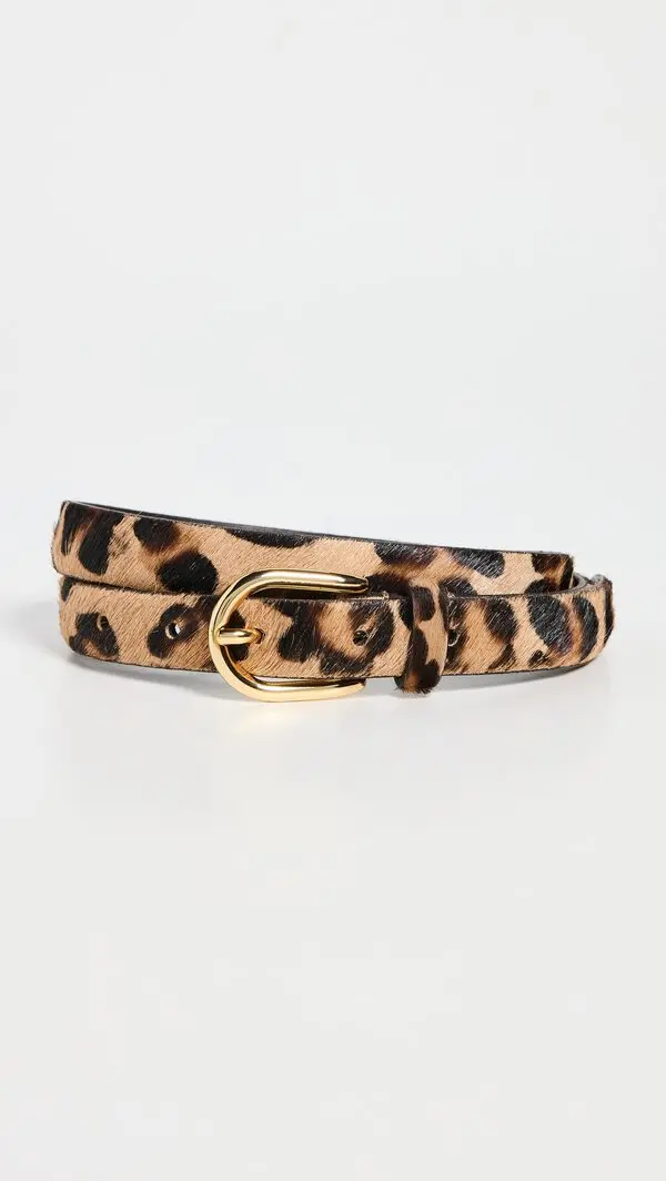 Anderson's Narrow Calf Hair Belt - Leopard