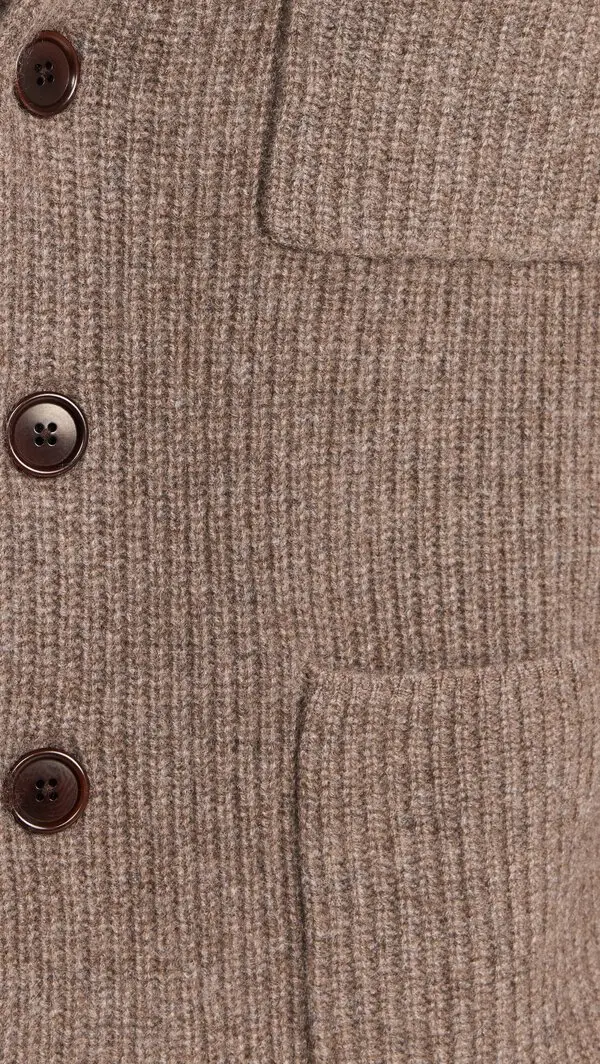 ALEX MILL Mitchell Cardigan In Marled Cashmere - Heather Walnut