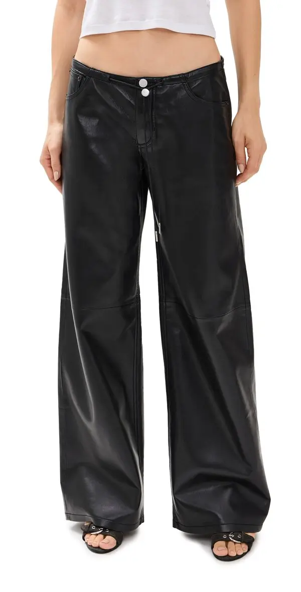 Still Here Leather Jeans - Black Leather