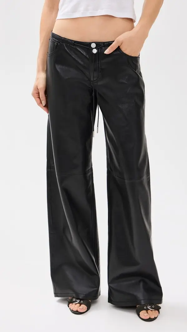 Still Here Leather Jeans - Black Leather