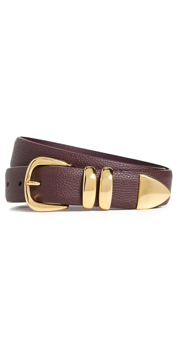Anderson's Narrow Calf Leather Double Fastener Belt - Oxblood