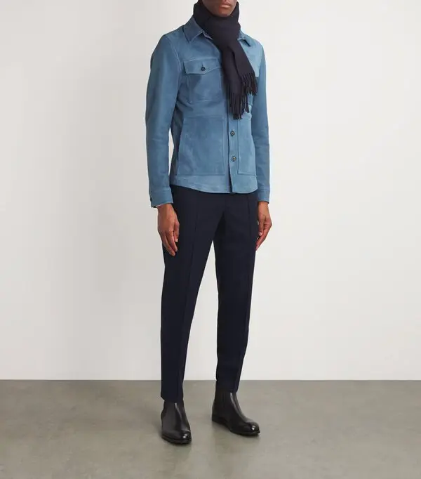 Isaia Wool-cashmere Blend Drawstring Trousers - Navy