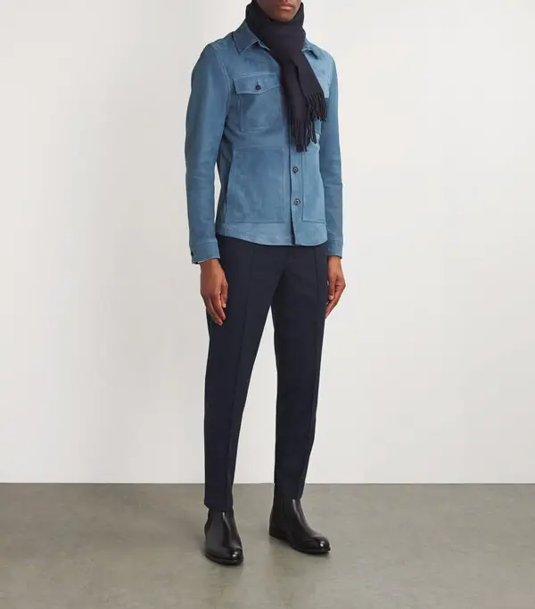 Isaia Wool-cashmere-blend Drawstring Trousers - Navy