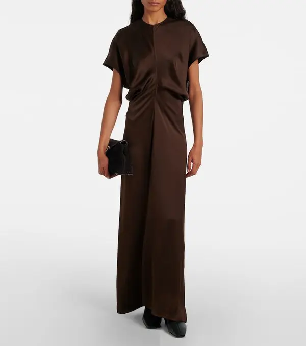 TOTEME Satin Maxi Dress - Brown