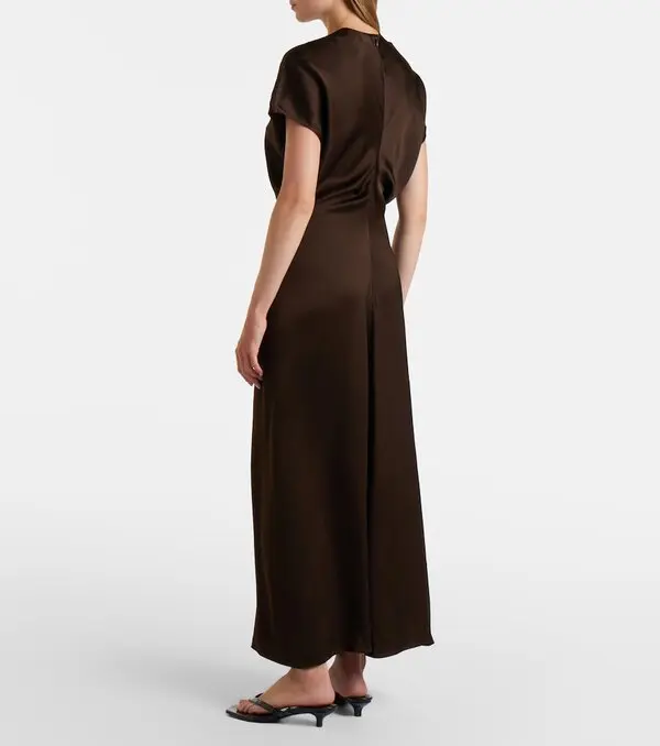 TOTEME Satin Maxi Dress - Brown