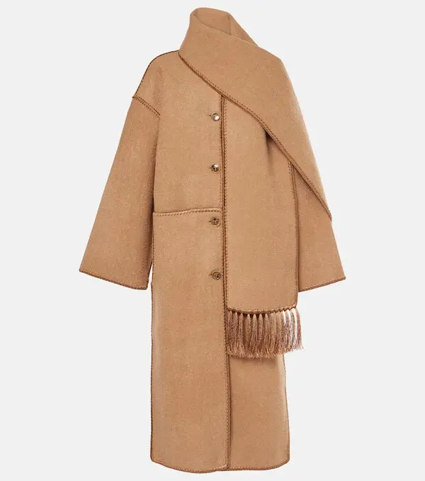 TOTEME Embroidered Wool-blend Scarf Coat