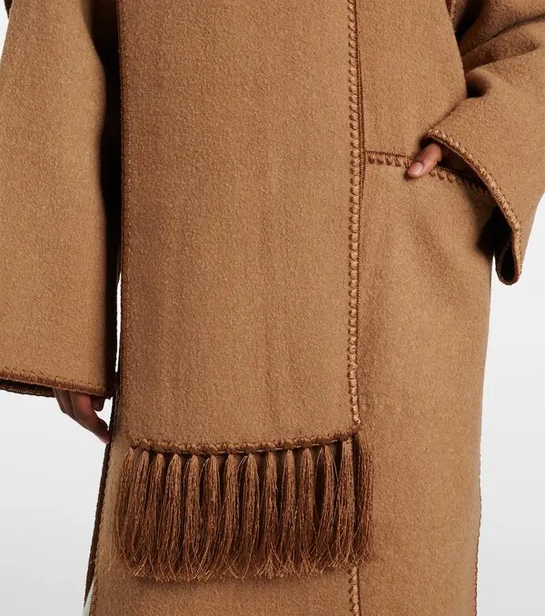 TOTEME Embroidered Wool-blend Scarf Coat