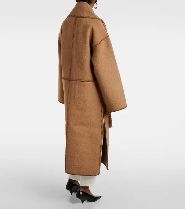 TOTEME Embroidered Wool-blend Scarf Coat