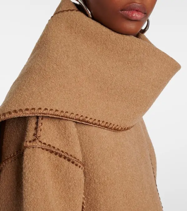 TOTEME Embroidered Wool-blend Scarf Coat