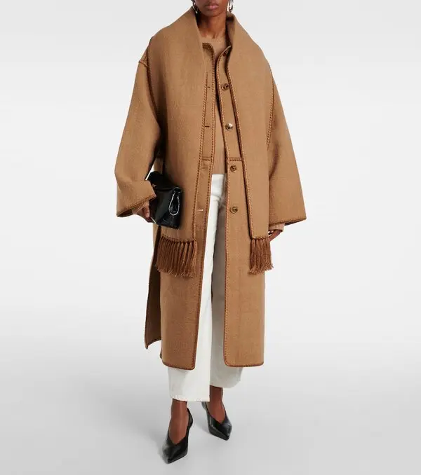 TOTEME Embroidered Wool-blend Scarf Coat