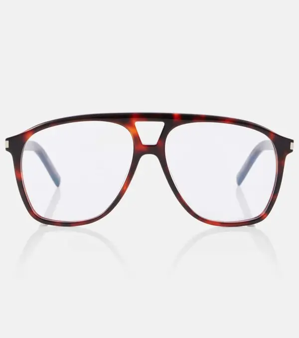 Saint Laurent Aviator Acetate Glasses - Brown