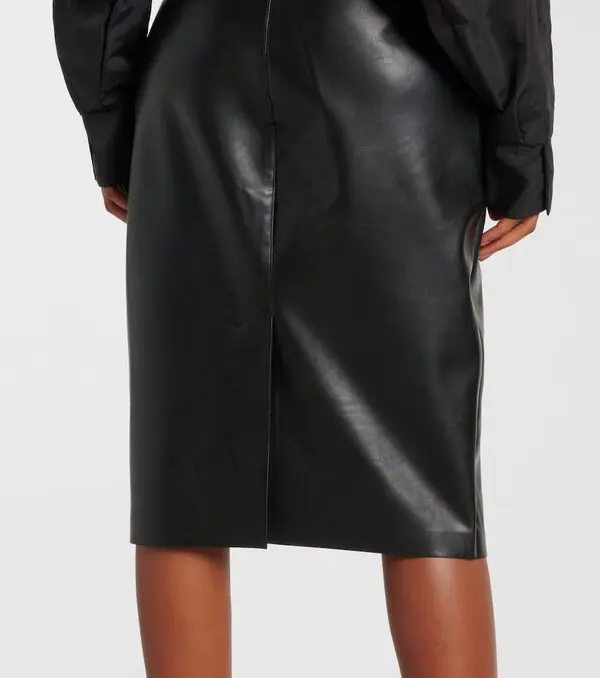 Norma Kamali Faux Leather Pencil Skirt