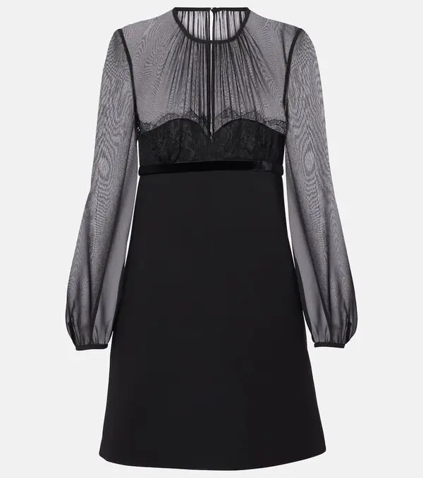 Max Mara Jader Sable And Silk Georgette Minidress