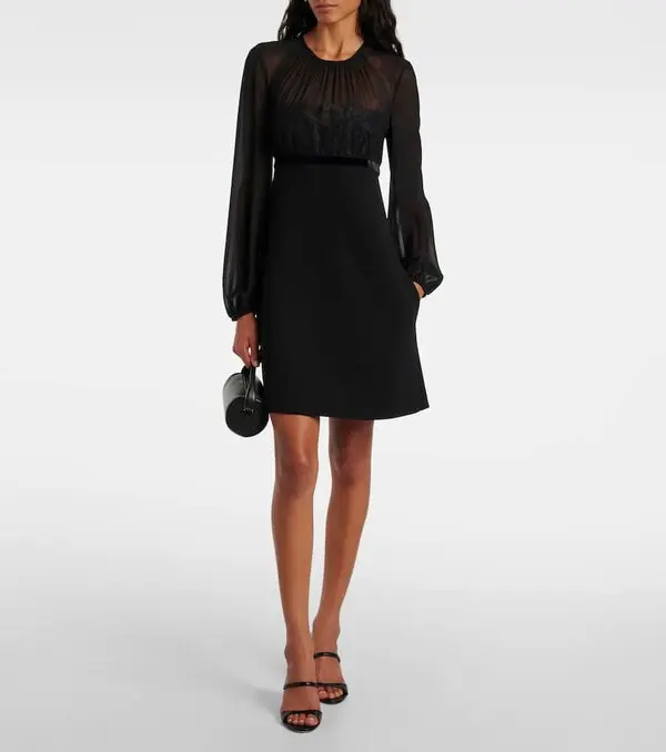 Max Mara Jader Sable And Silk Georgette Minidress