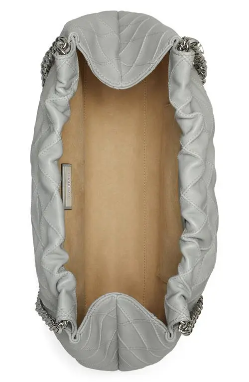 Tory Burch Fleming Quilted Leather Hobo Bag - Gray