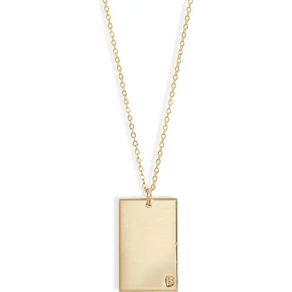 SET & STONES Goldie Initial Tag Pendant Necklace - Gold / B